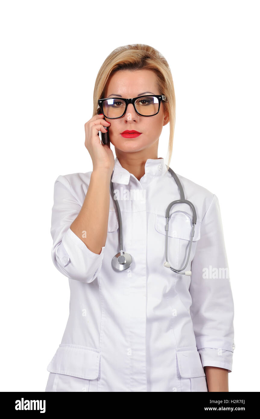doctor with phone Stock Photo - Alamy