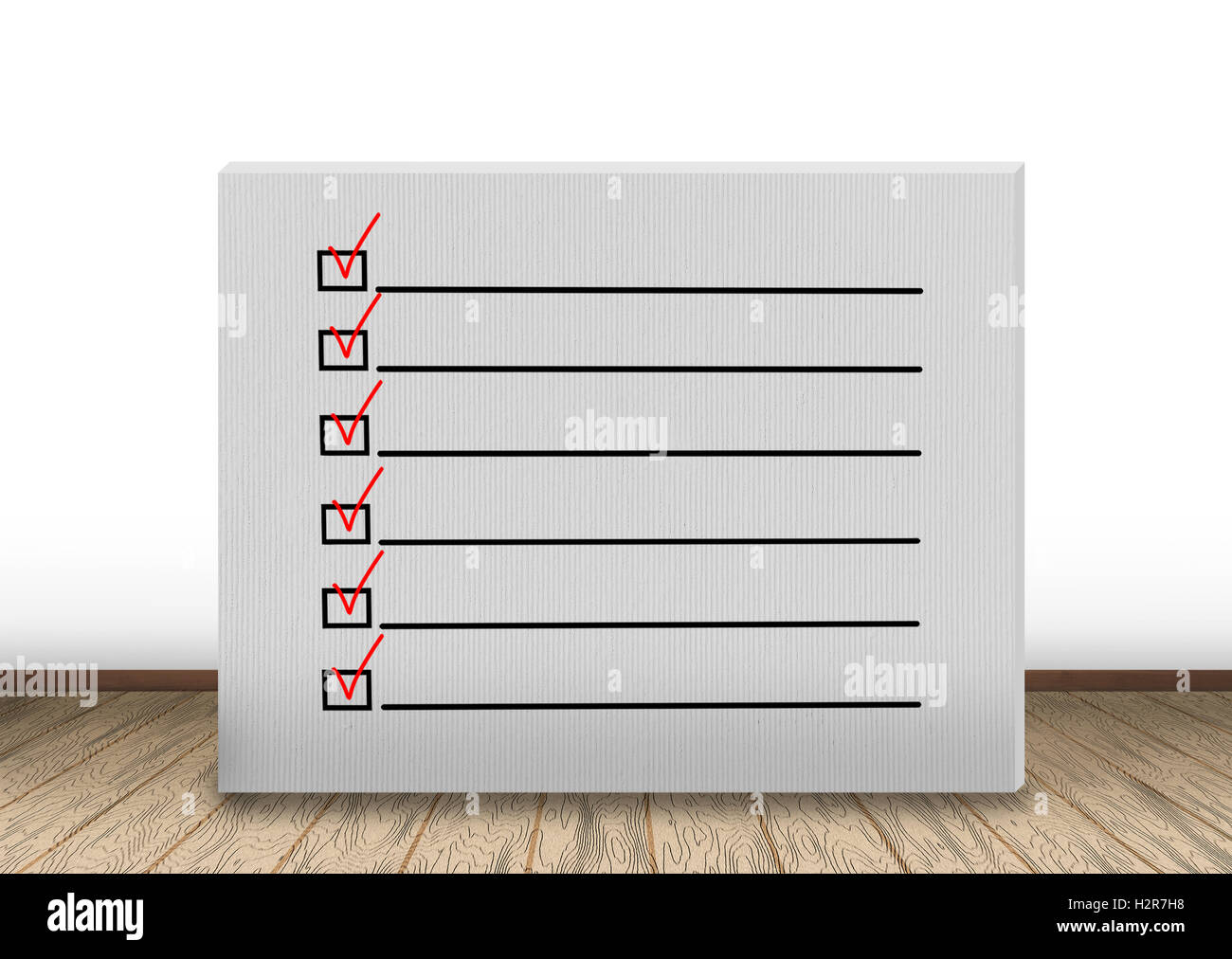 wall with checklist Stock Photo - Alamy