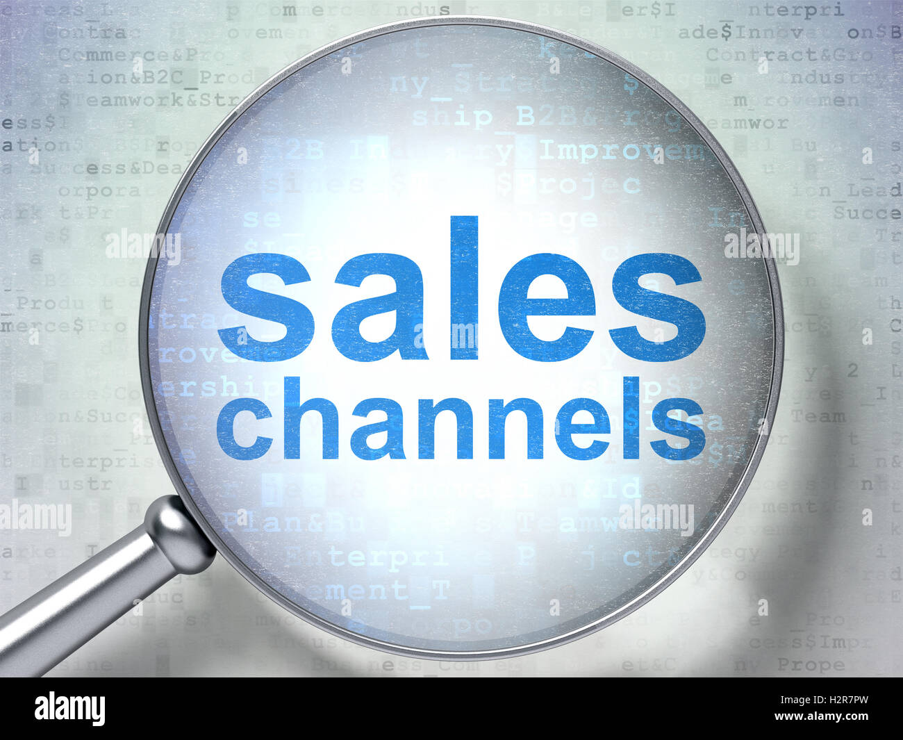 Marketing concept: Sales Channels with optical glass Stock Photo - Alamy
