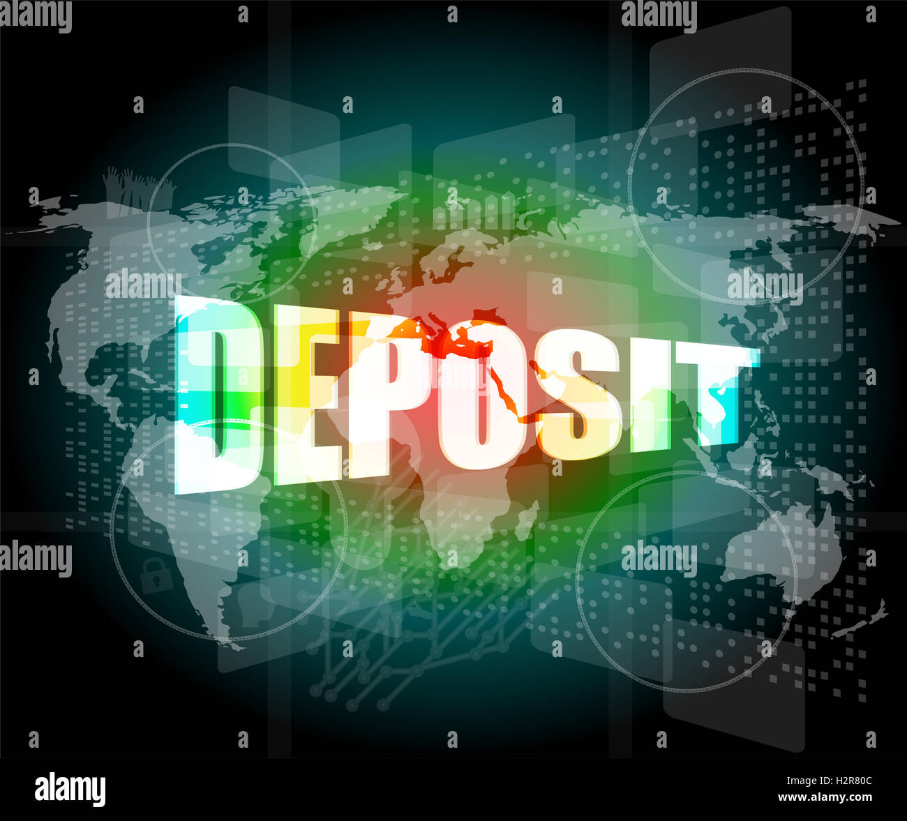 touch screen interface with deposit word Stock Photo - Alamy