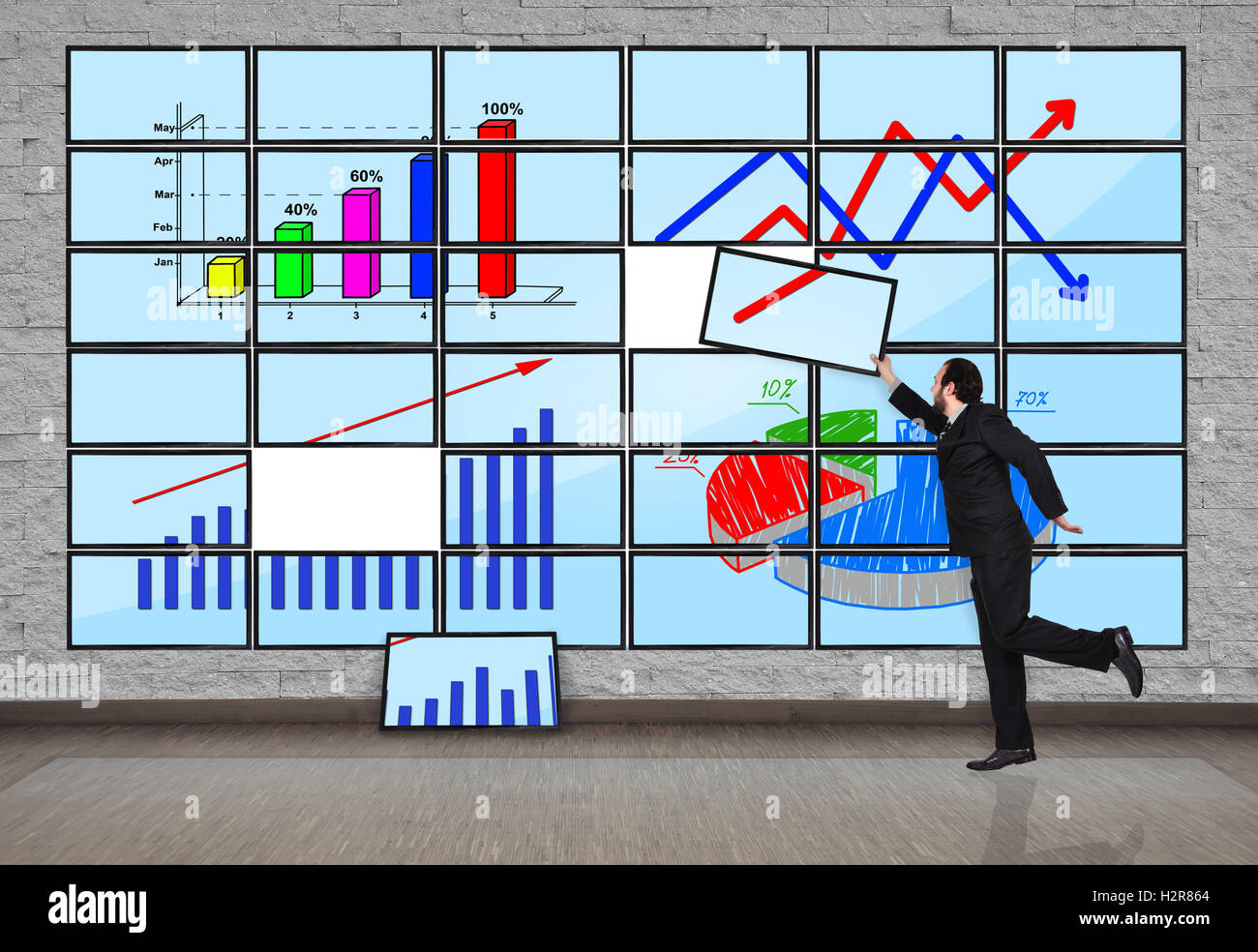plasma panel with chart Stock Photo - Alamy