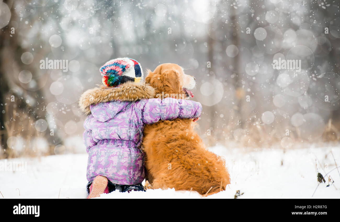little girl with dog Stock Photo - Alamy