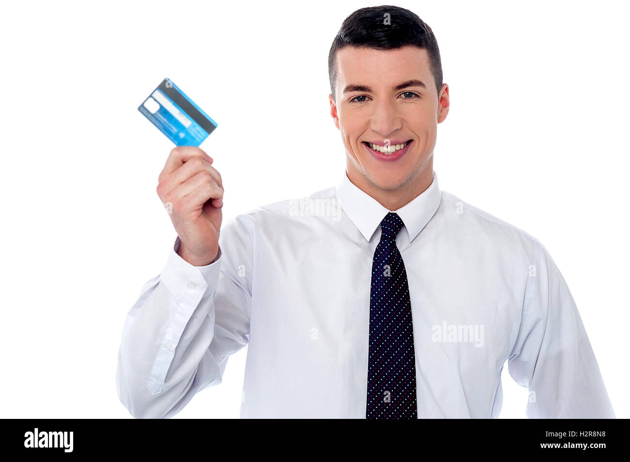 Man showing his credit card Stock Photo - Alamy