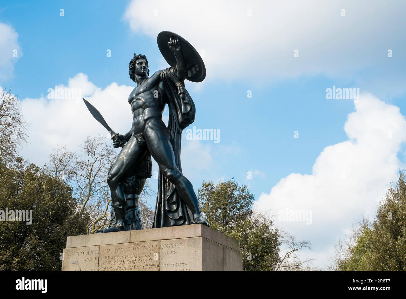 Statue of Achilles in Hyde Park, London, UK, dedicated to the Du Stock ...