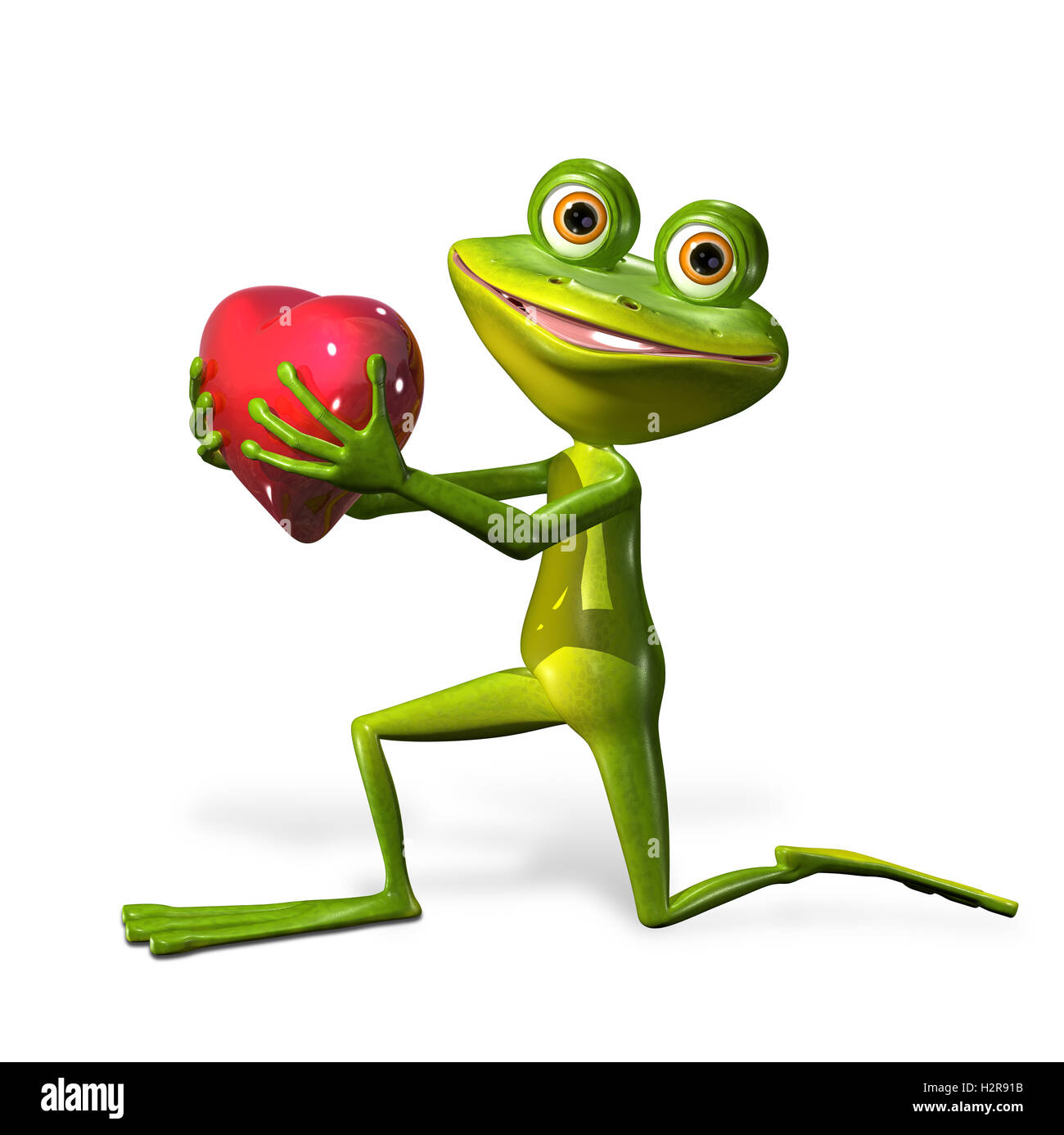Frog with heart Stock Photo - Alamy