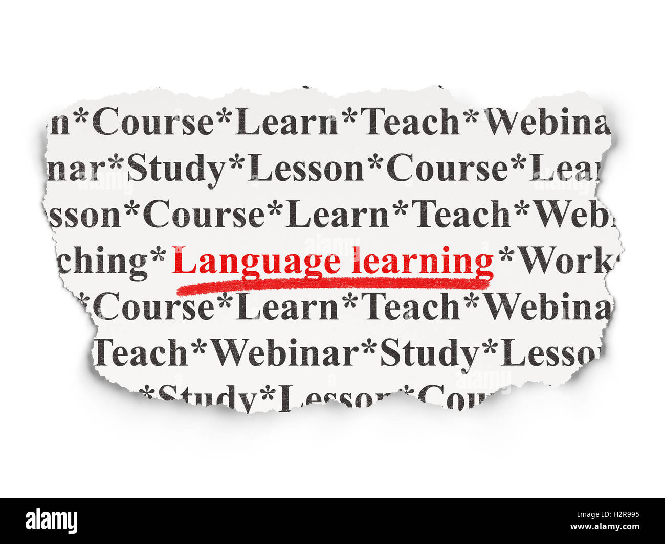 Education concept: Language Learning on Paper background Stock Photo ...
