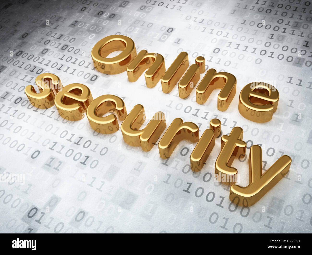 Safety concept: Golden Online Security on digital background Stock ...