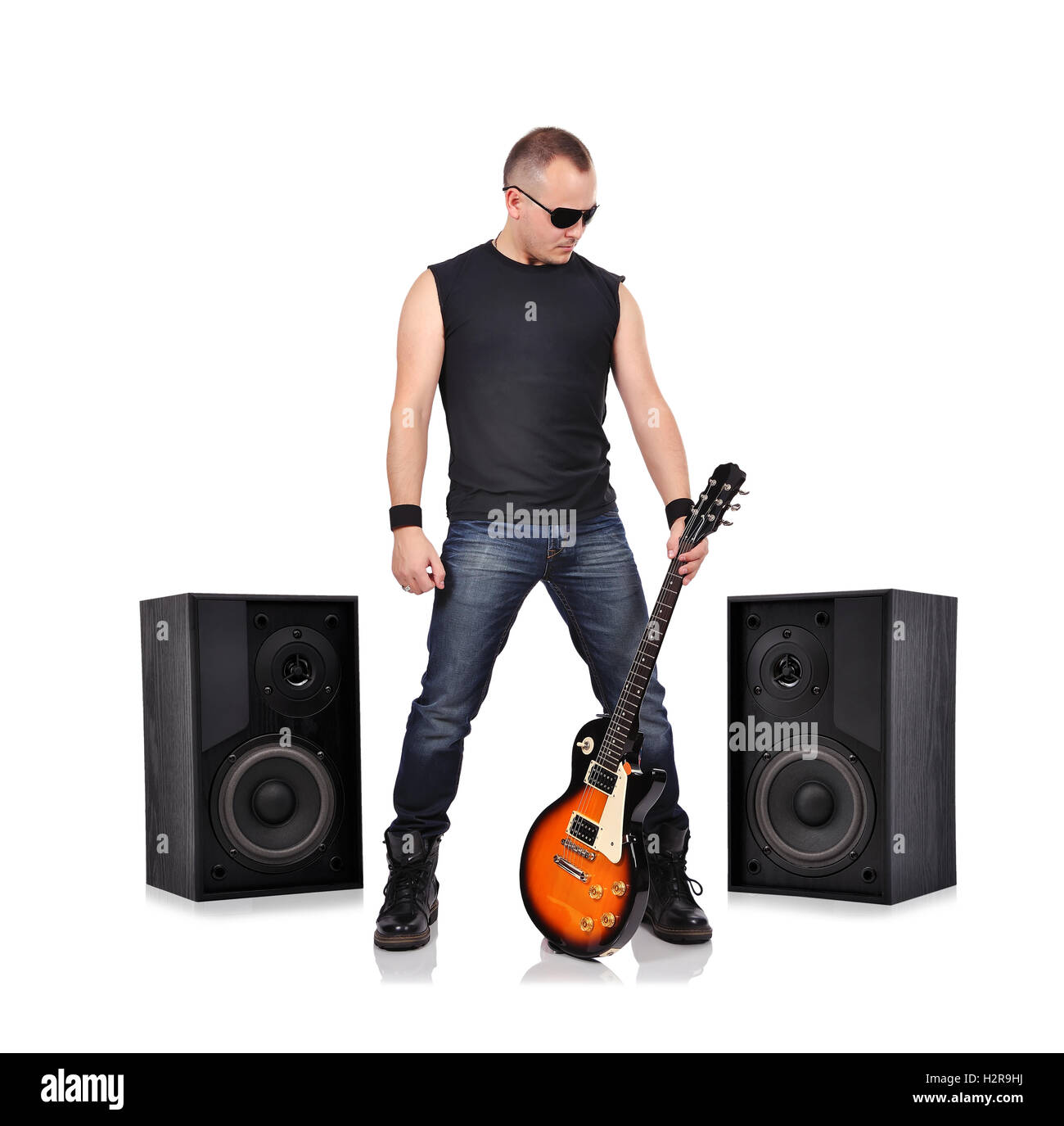 rocker with guitar Stock Photo - Alamy