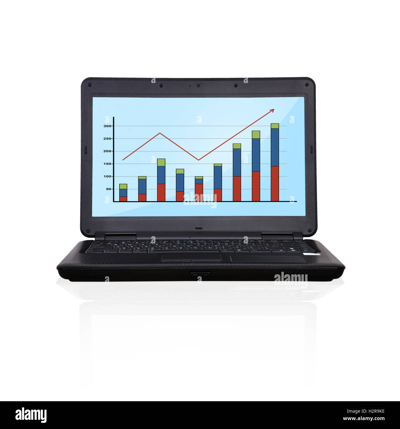 laptop with graph Stock Photo - Alamy