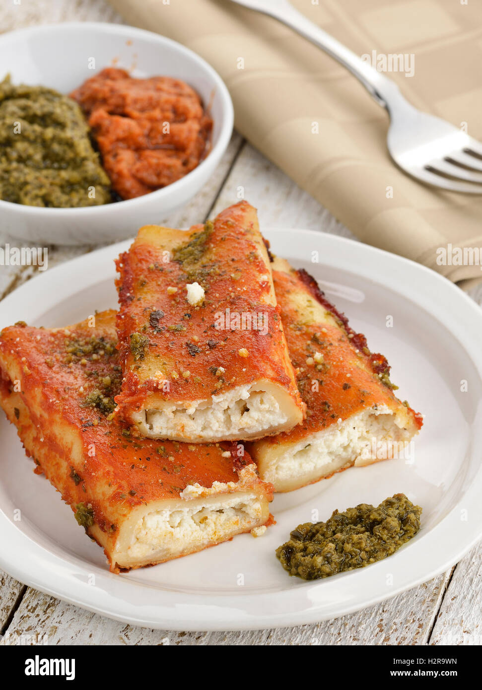 Pasta Stuffed With Cheese Stock Photo - Alamy