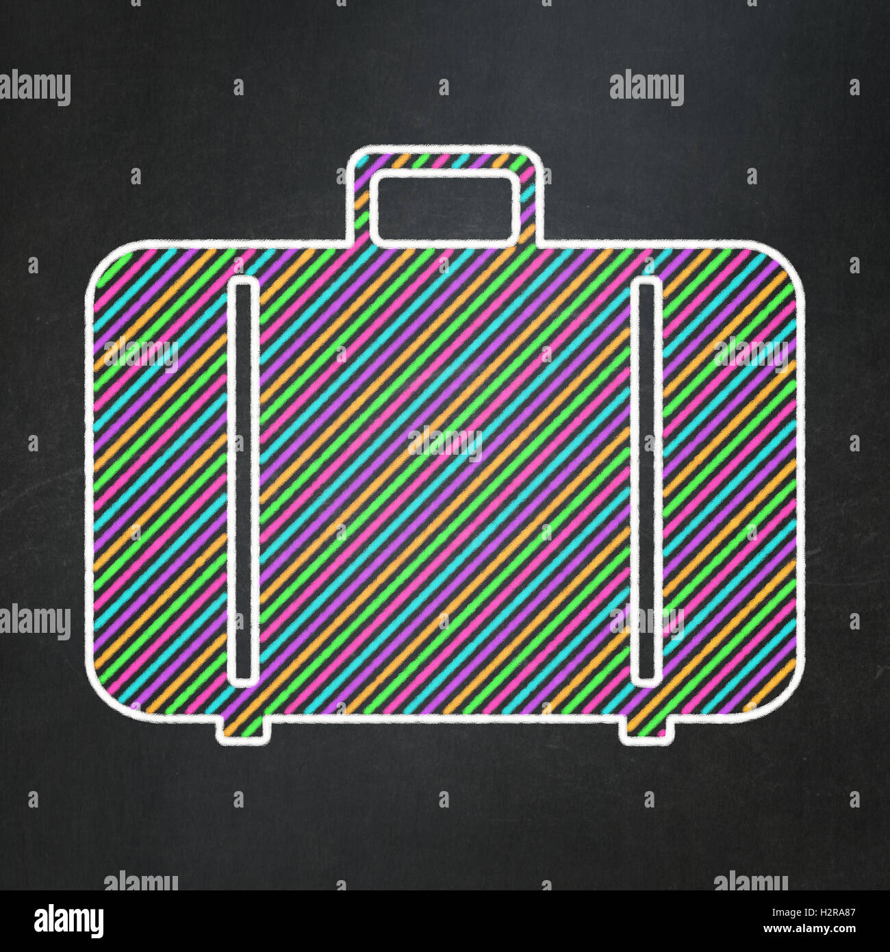 Vacation concept: Bag on chalkboard background Stock Photo - Alamy