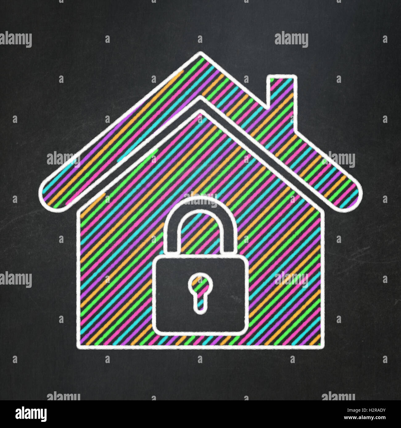 Privacy concept: Home on chalkboard background Stock Photo - Alamy