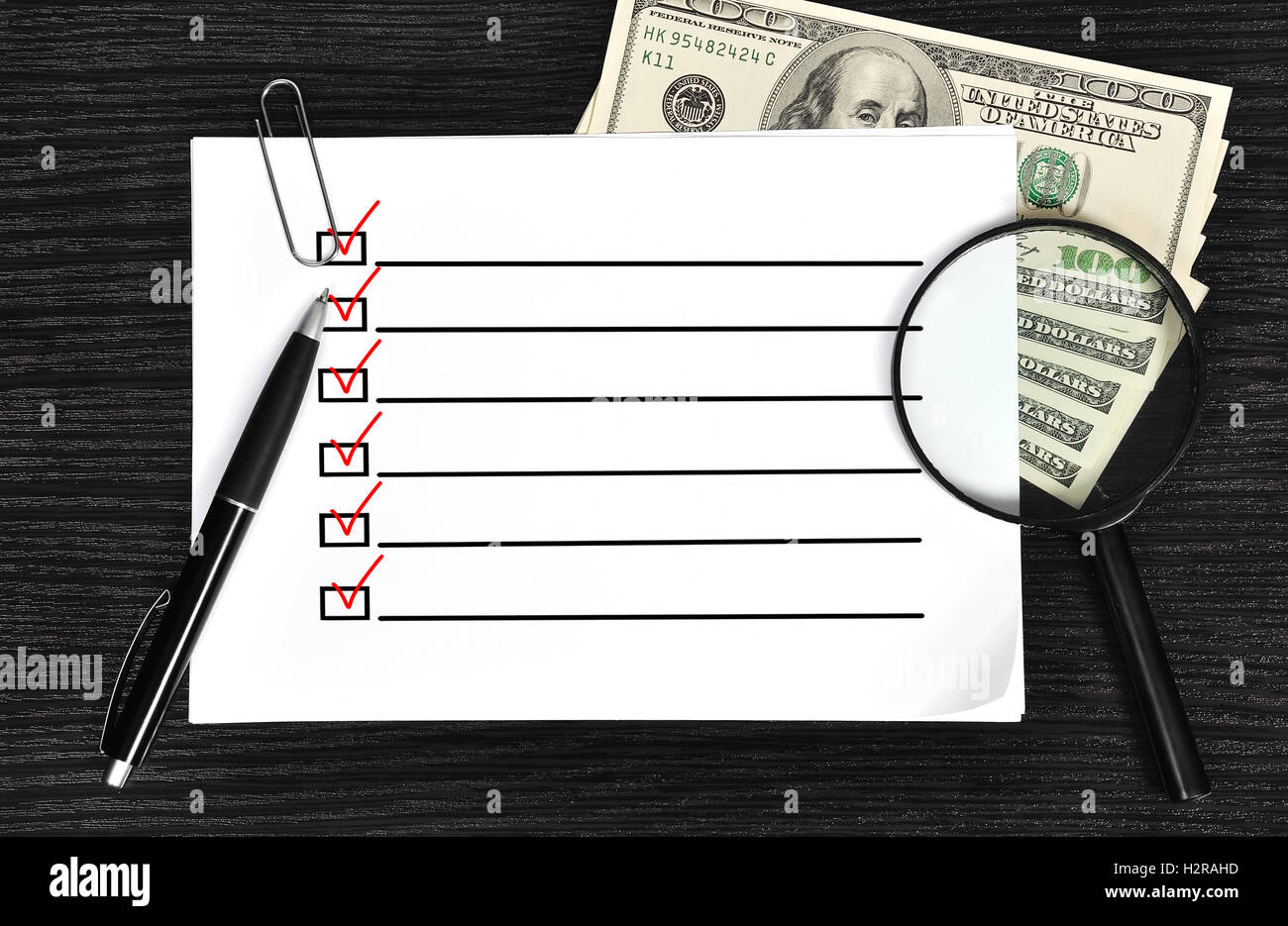 paper with check box Stock Photo - Alamy