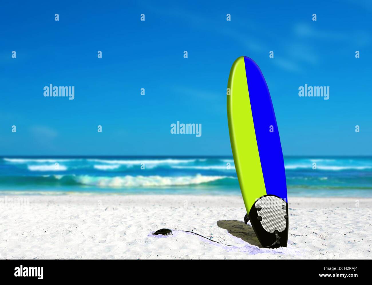 Surf Board on the Beach Stock Photo - Alamy