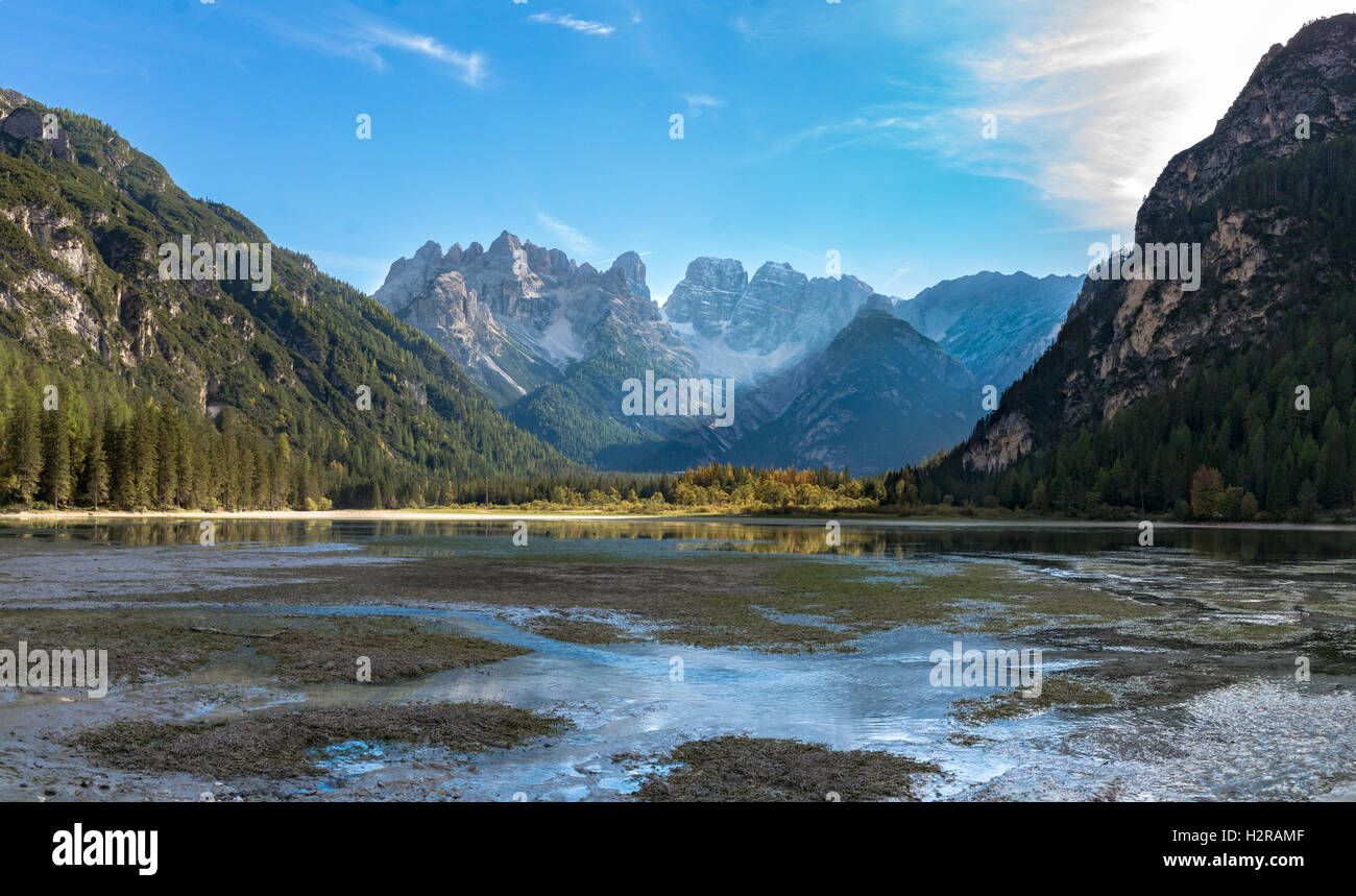 Lago di Landro / Landro lake / Dürrensee with the Cristallo mountain ...