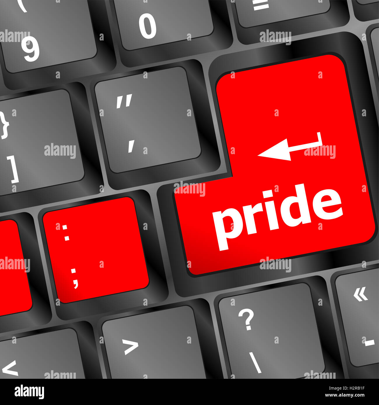 pride button on computer keyboard pc key Stock Photo - Alamy