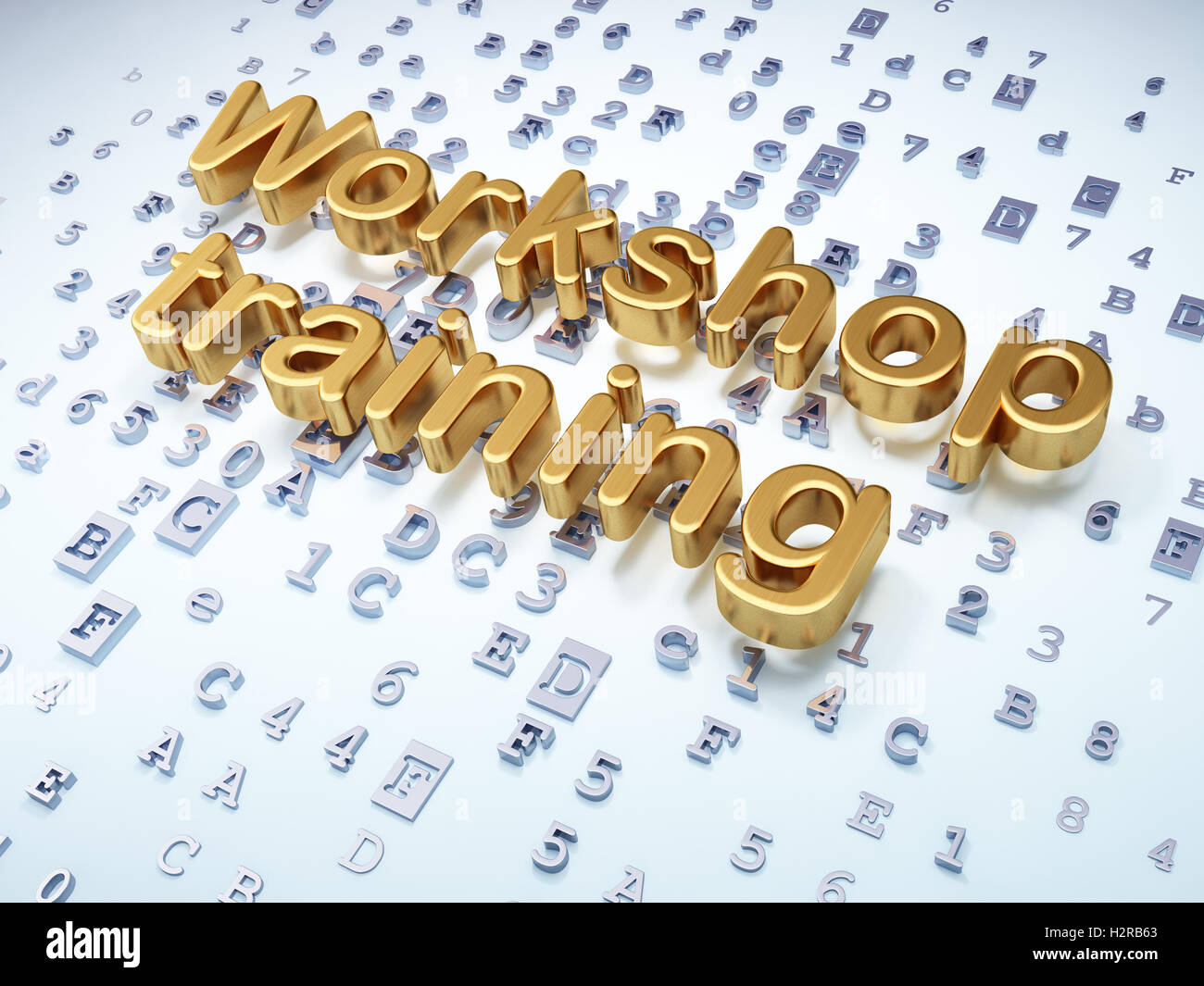 Education concept: Golden Workshop Training on digital background Stock ...