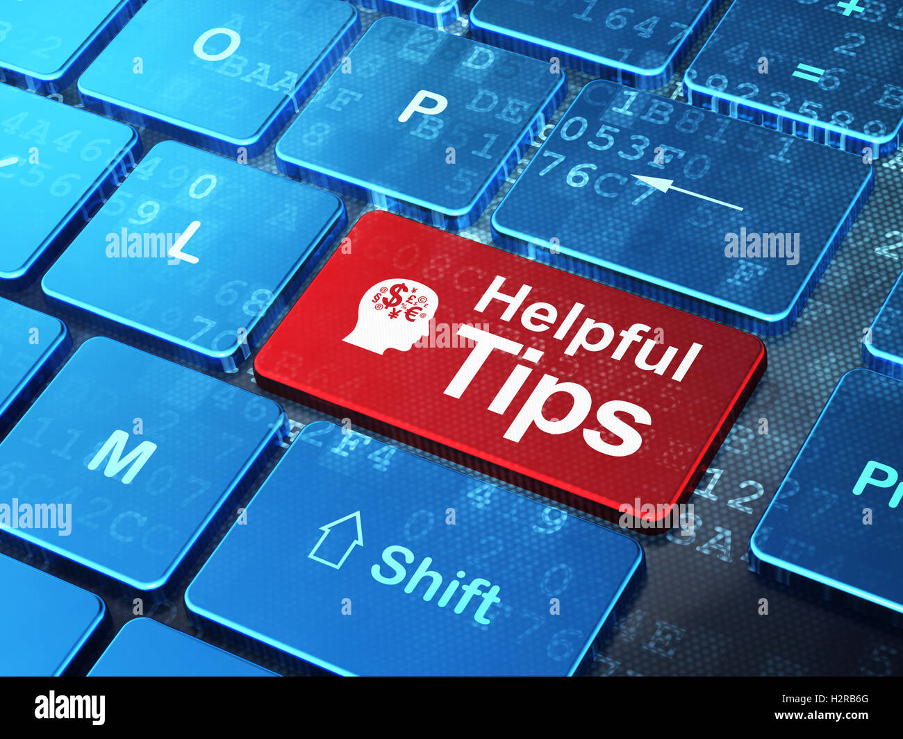 Education concept: Head With Finance Symbol and Helpful Tips on ...