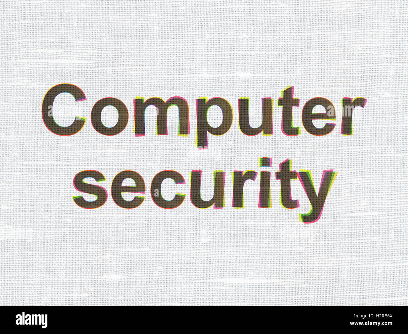 Protection concept: Computer Security on fabric texture background ...