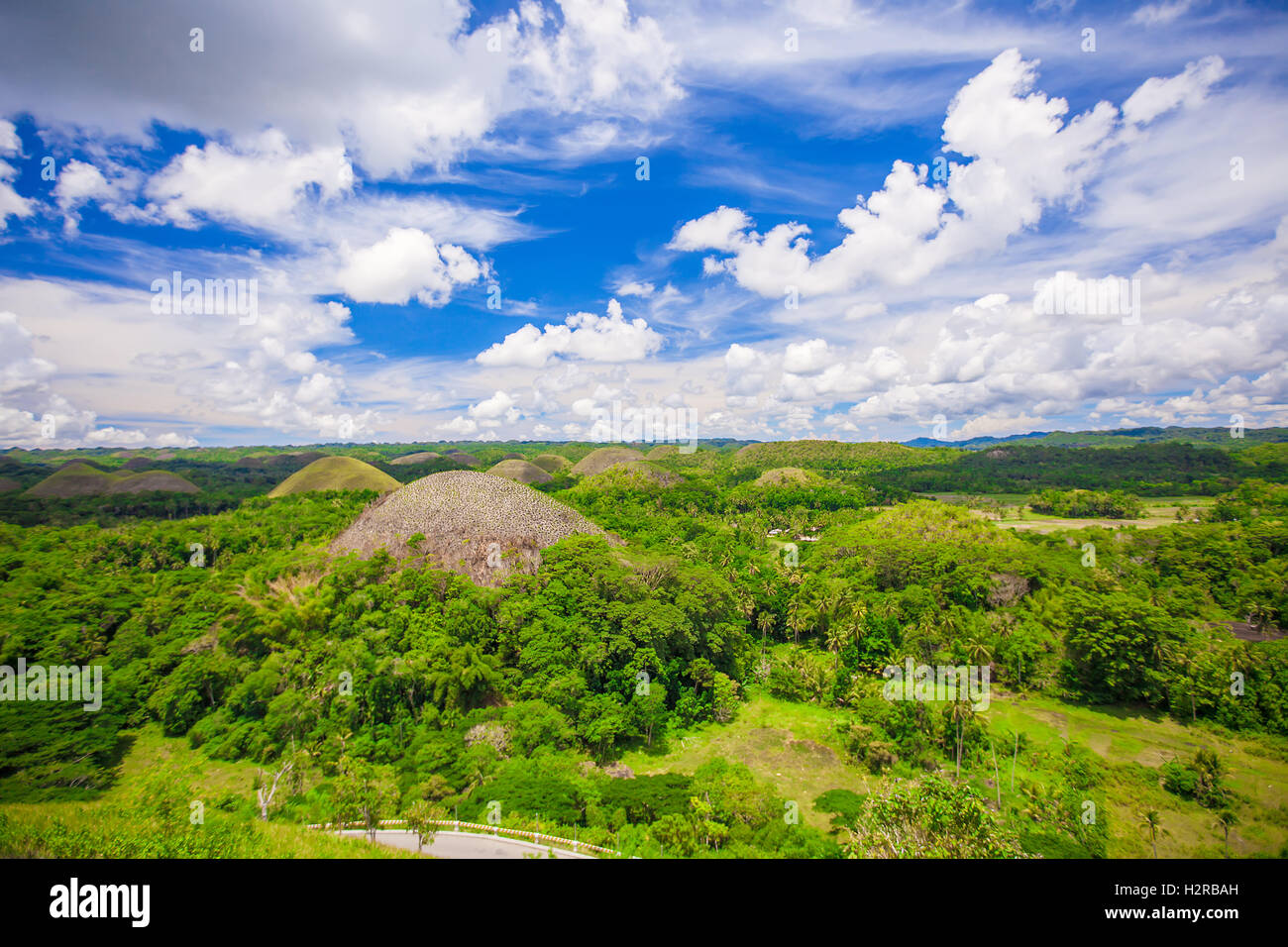 Green unusual Chocolate Hills in Bohol, Philippines Stock Photo - Alamy