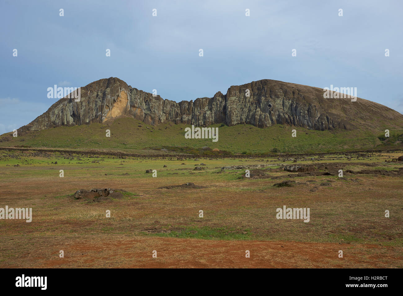 Ahu Tongariki. Site of a large group of ancient Moai statue on the ...
