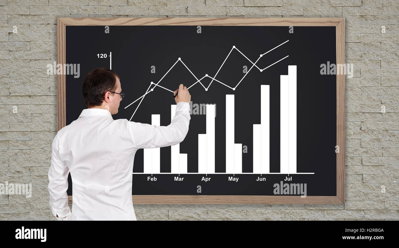 man drawing chart Stock Photo - Alamy