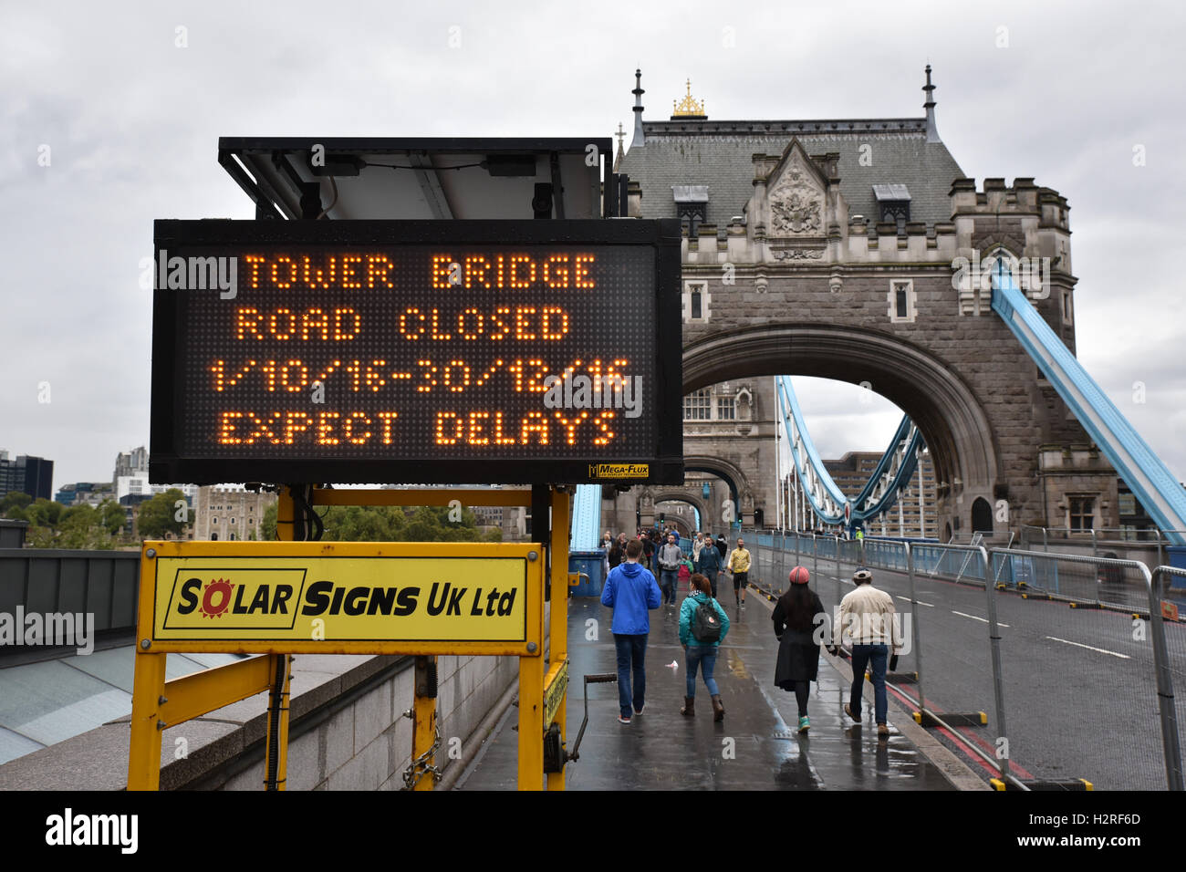 Tower Bridge, London, UK. 1st October 2016. Tower Bridge is being ...