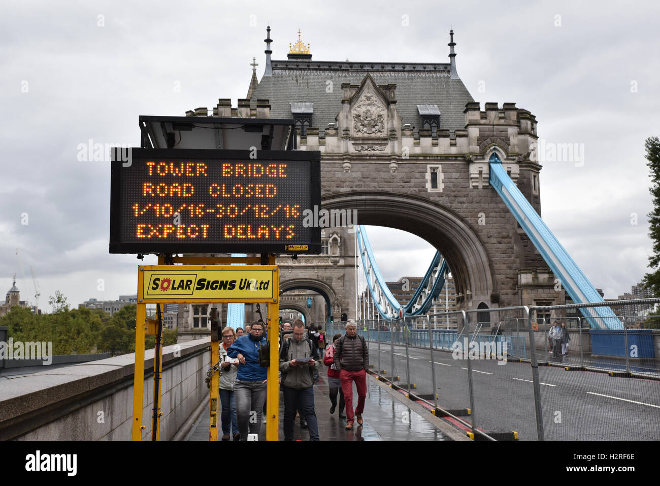 Tower Bridge, London, UK. 1st October 2016. Tower Bridge is being ...