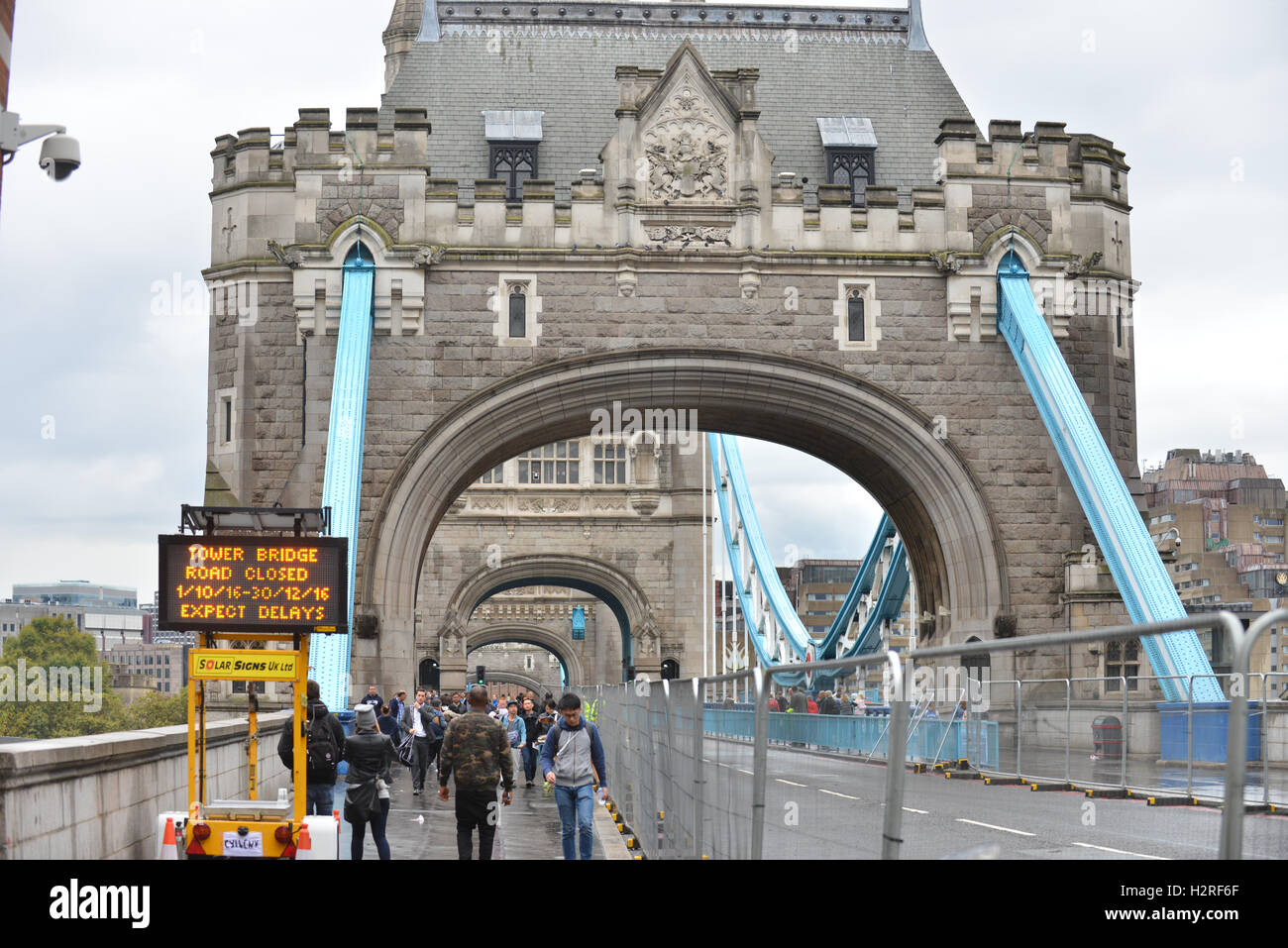 Tower Bridge, London, UK. 1st October 2016. Tower Bridge is being ...