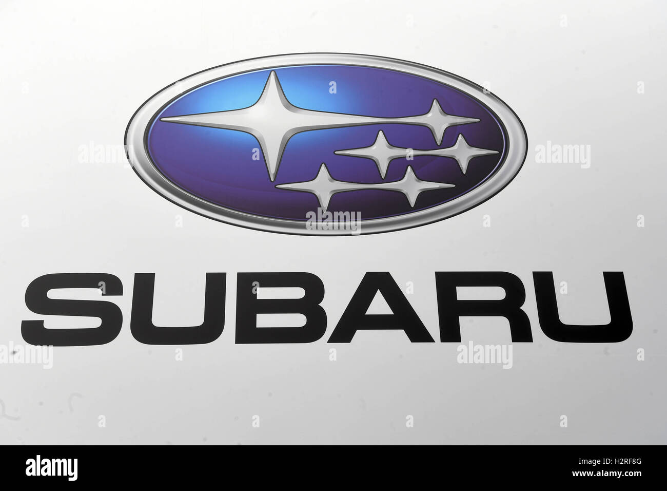 Paris, France. 30th Sep, 2016. A Subaru logo seen at the Paris Motor ...