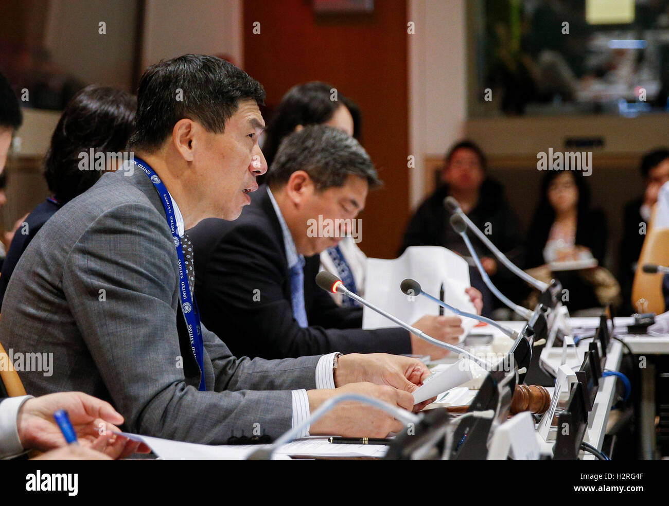 United Nations, UN headquarters in New York. 30th Sep, 2016. Xu ...