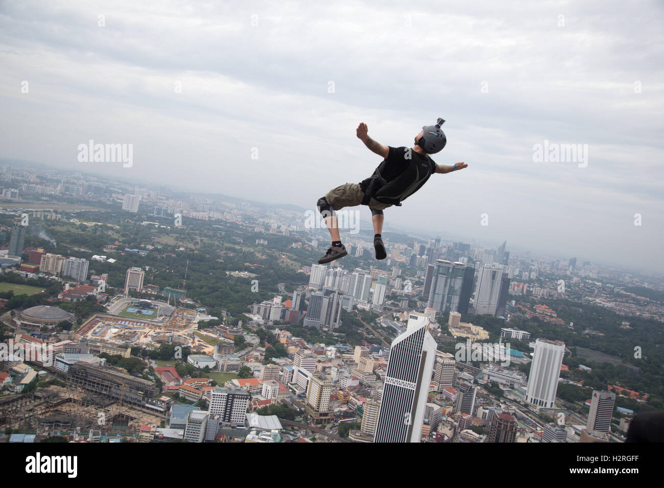 Kuala Lumpur, Malaysia. 1st Oct, 2016. KL Tower BASE Jump 2016 is an annual event of the Kuala ...
