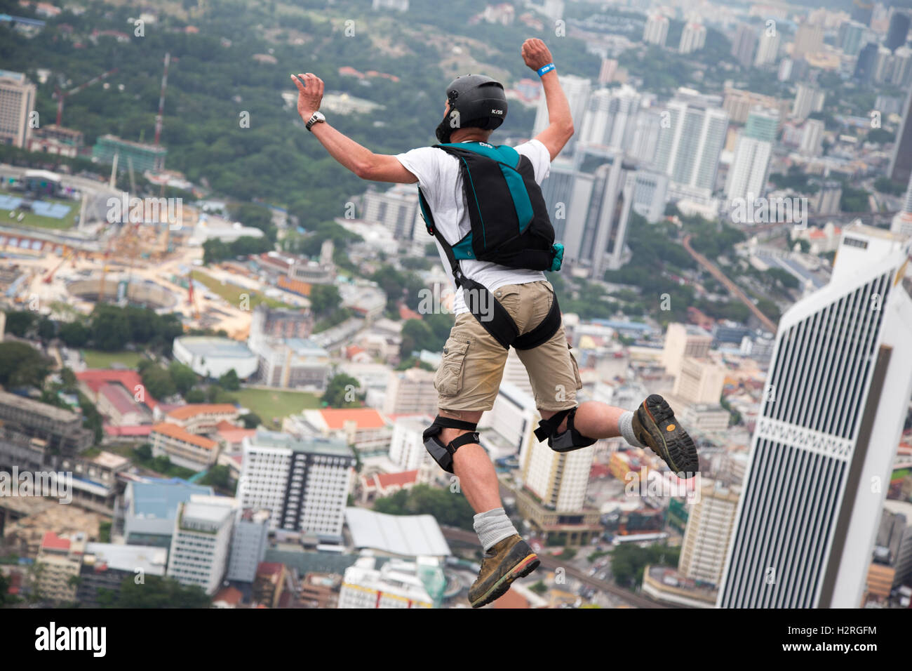 Kuala Lumpur, Malaysia. 1st Oct, 2016. KL Tower BASE Jump 2016 is an annual event of the Kuala ...