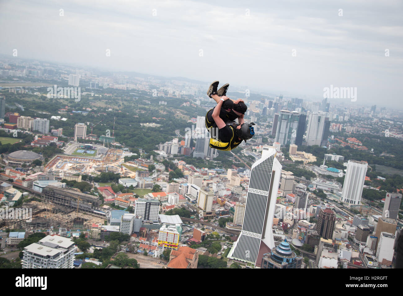 Kuala Lumpur, Malaysia. 1st Oct, 2016. KL Tower BASE Jump 2016 is an annual event of the Kuala ...