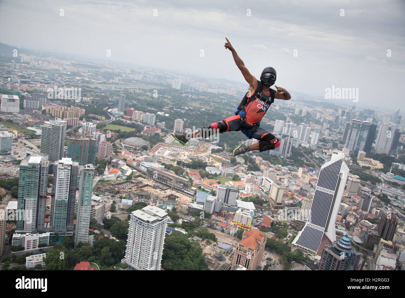 Kuala Lumpur, Malaysia. 1st Oct, 2016. KL Tower BASE Jump 2016 is an annual event of the Kuala ...