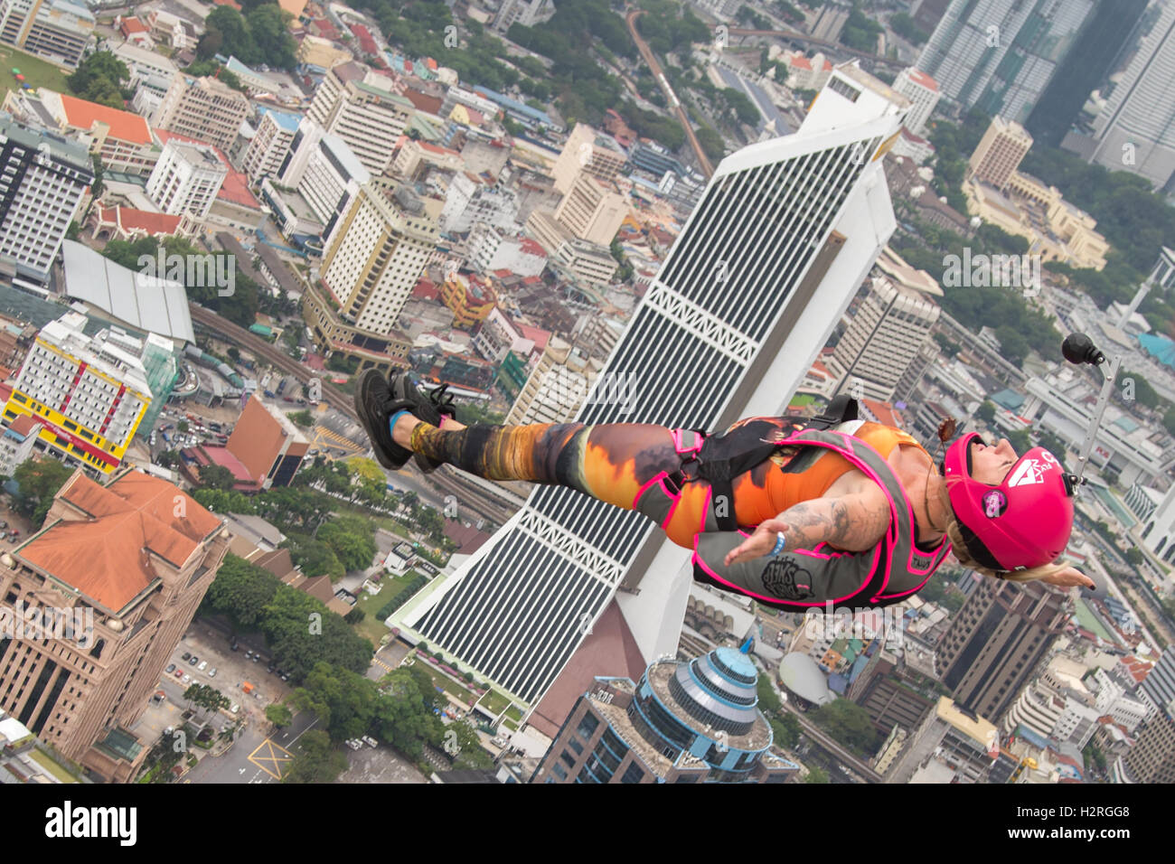 Kuala Lumpur, Malaysia. 1st Oct, 2016. KL Tower BASE Jump 2016 is an annual event of the Kuala ...
