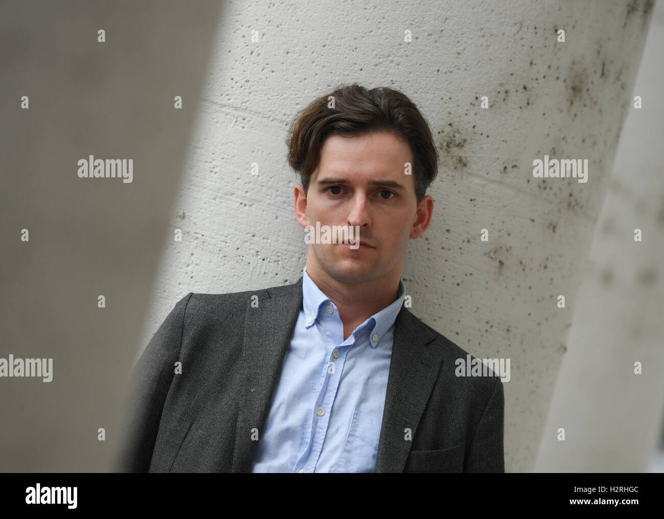 Author Reinhard Kaiser-Muehlecker looks into the camera during a ...