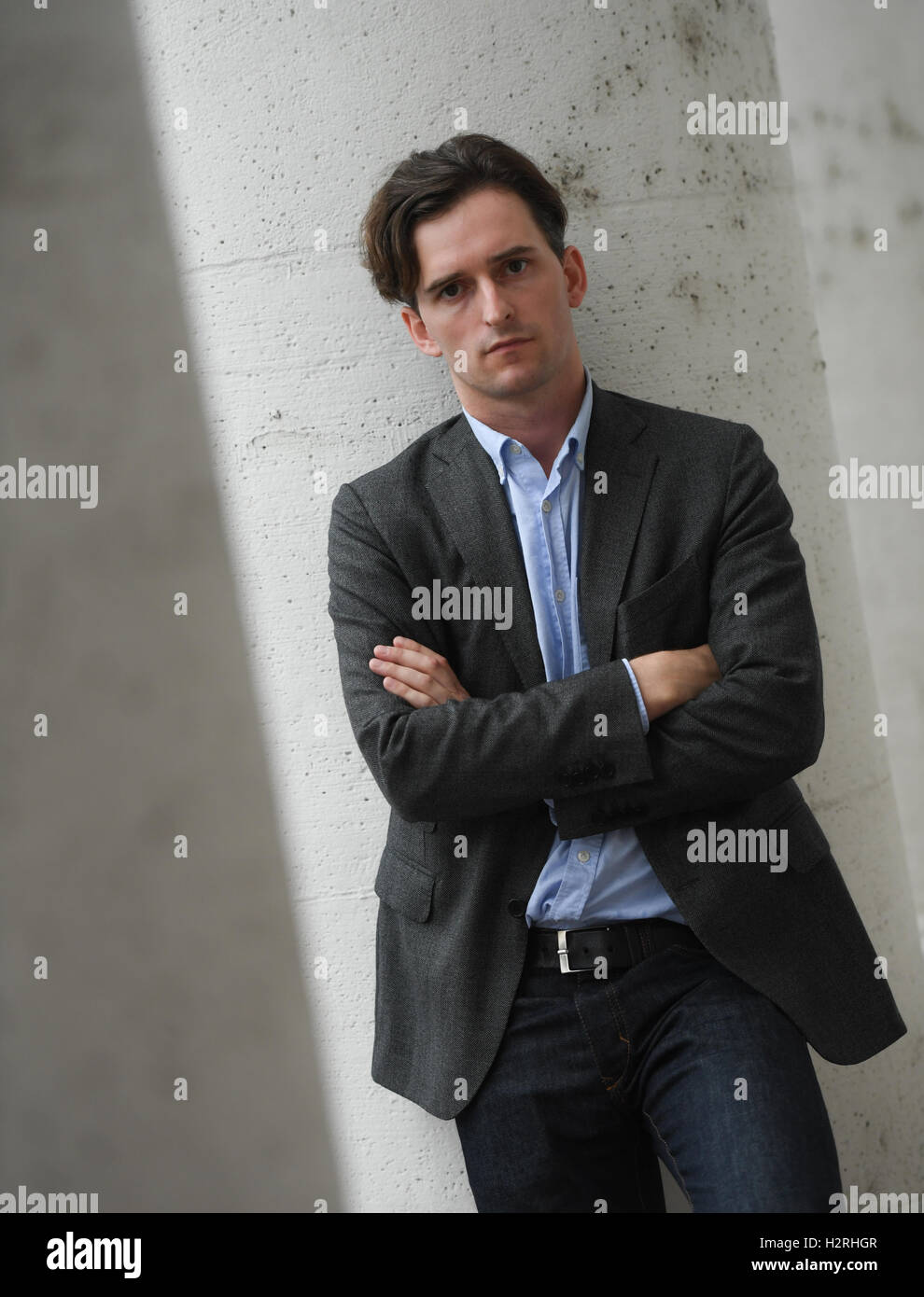 Author Reinhard Kaiser-Muehlecker looks into the camera during a ...