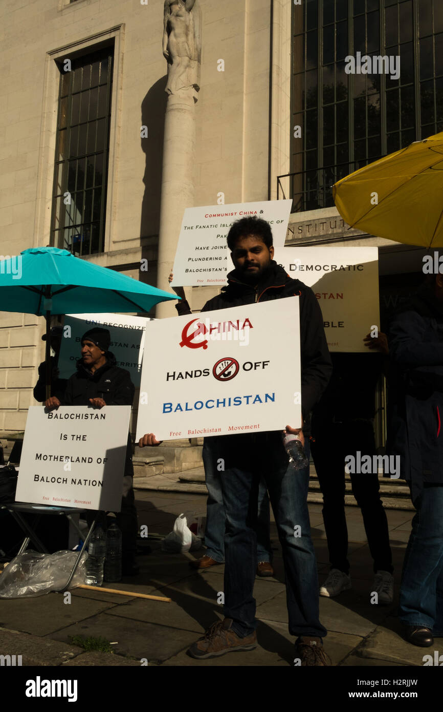 London, UK. 1st October 2016. The Free Baloch Movement stage a protest ...