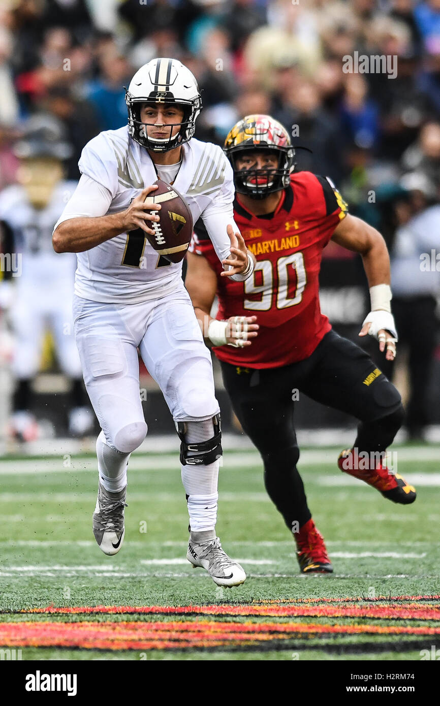 College Park, Maryland, USA. 1st Oct, 2016. Purdue quarterback DAVID ...
