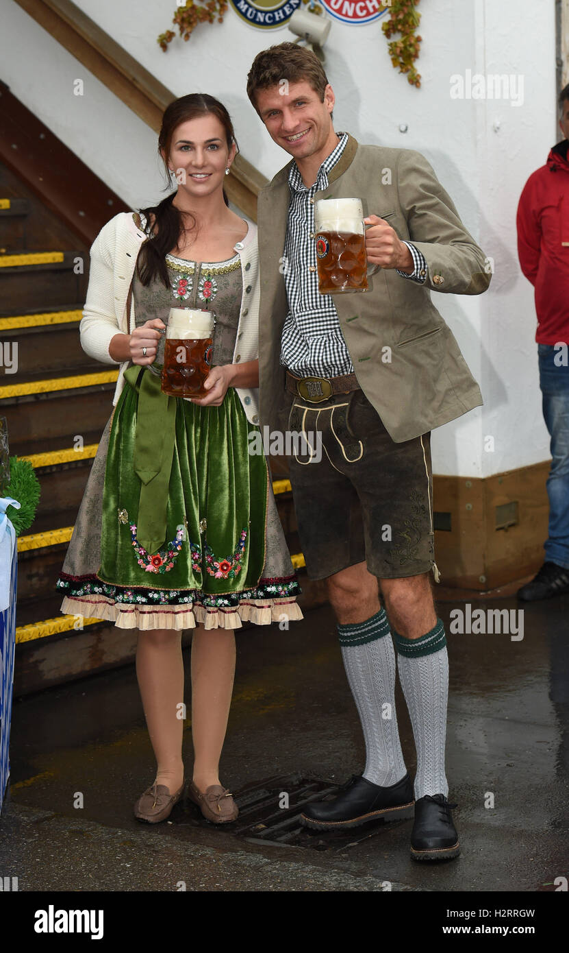 Munich, Germany. 02nd Oct, 2016. FC Bayern player Thomas Mueller and ...