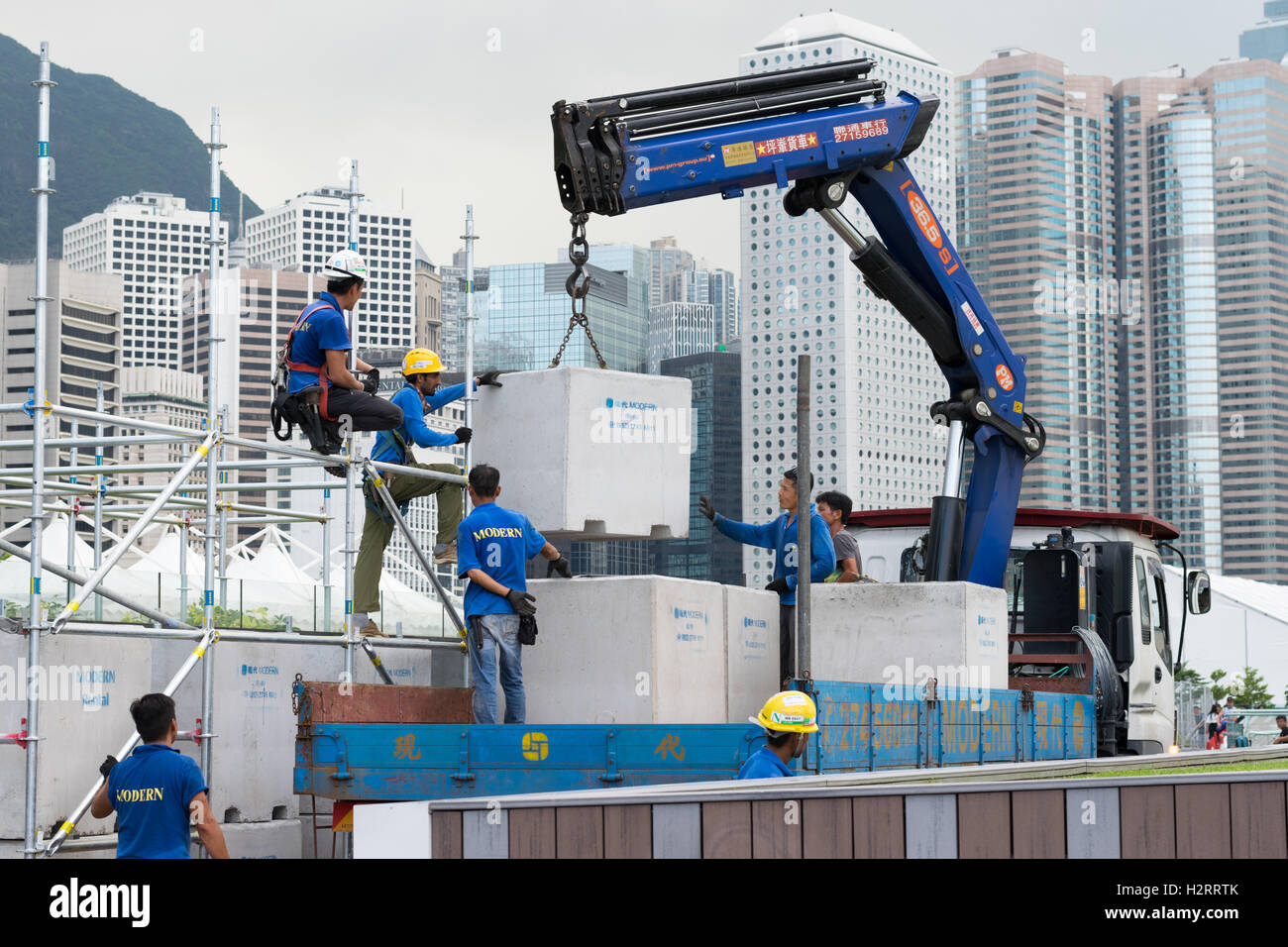 Construction crew working together for Formula E Grand Prix Race 2016 ...