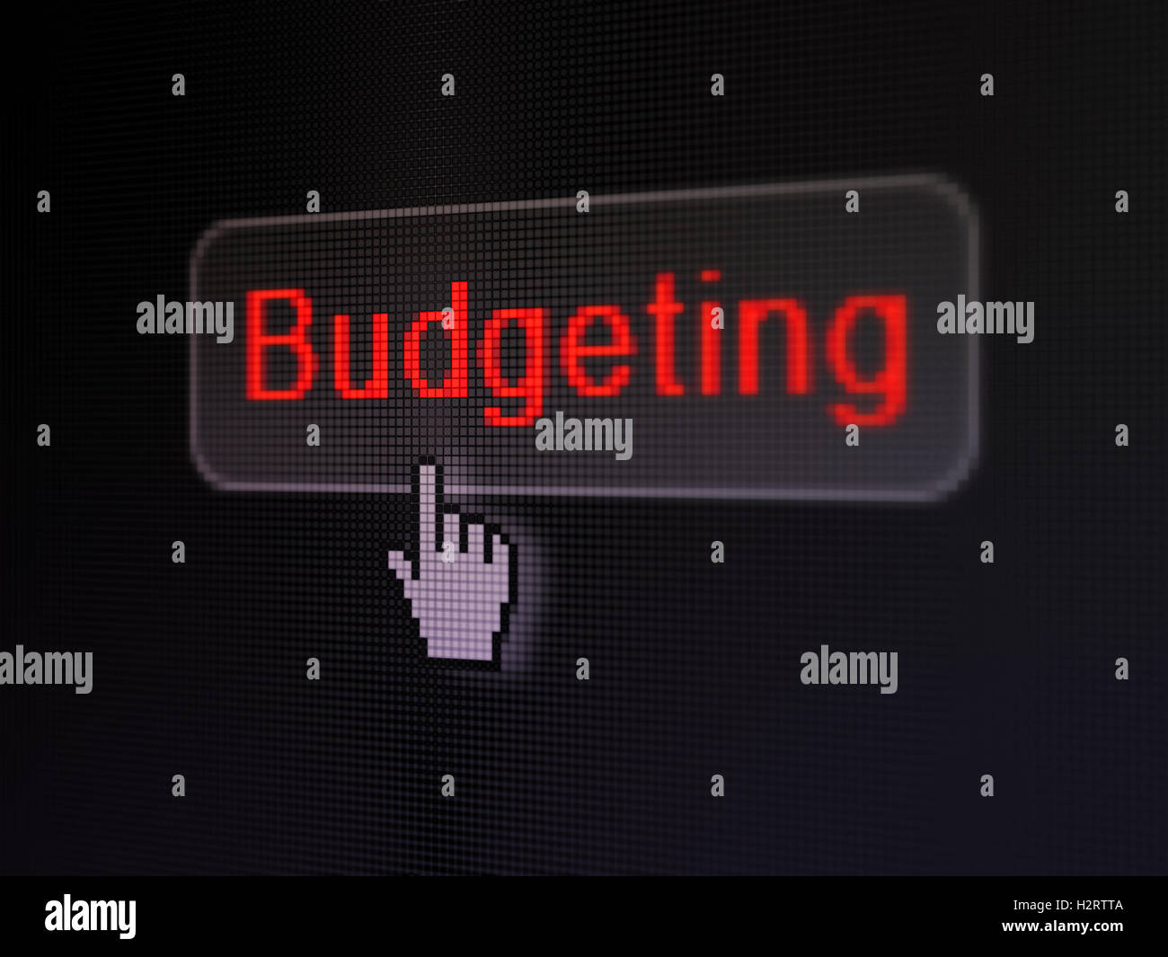 Finance concept: Budgeting on digital button background Stock Photo - Alamy