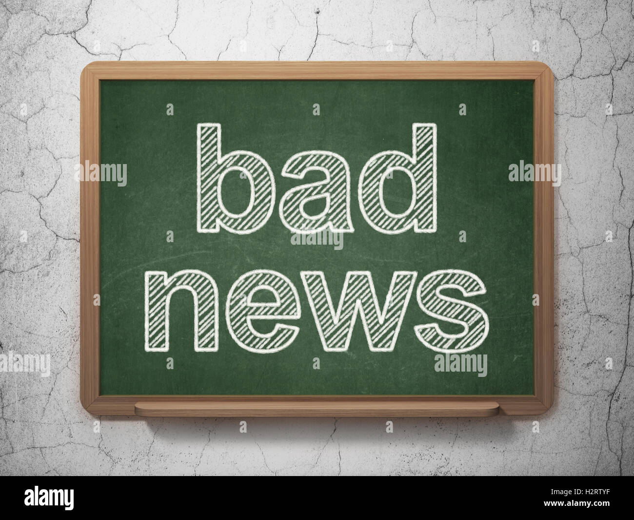 News concept: Bad News on chalkboard background Stock Photo - Alamy
