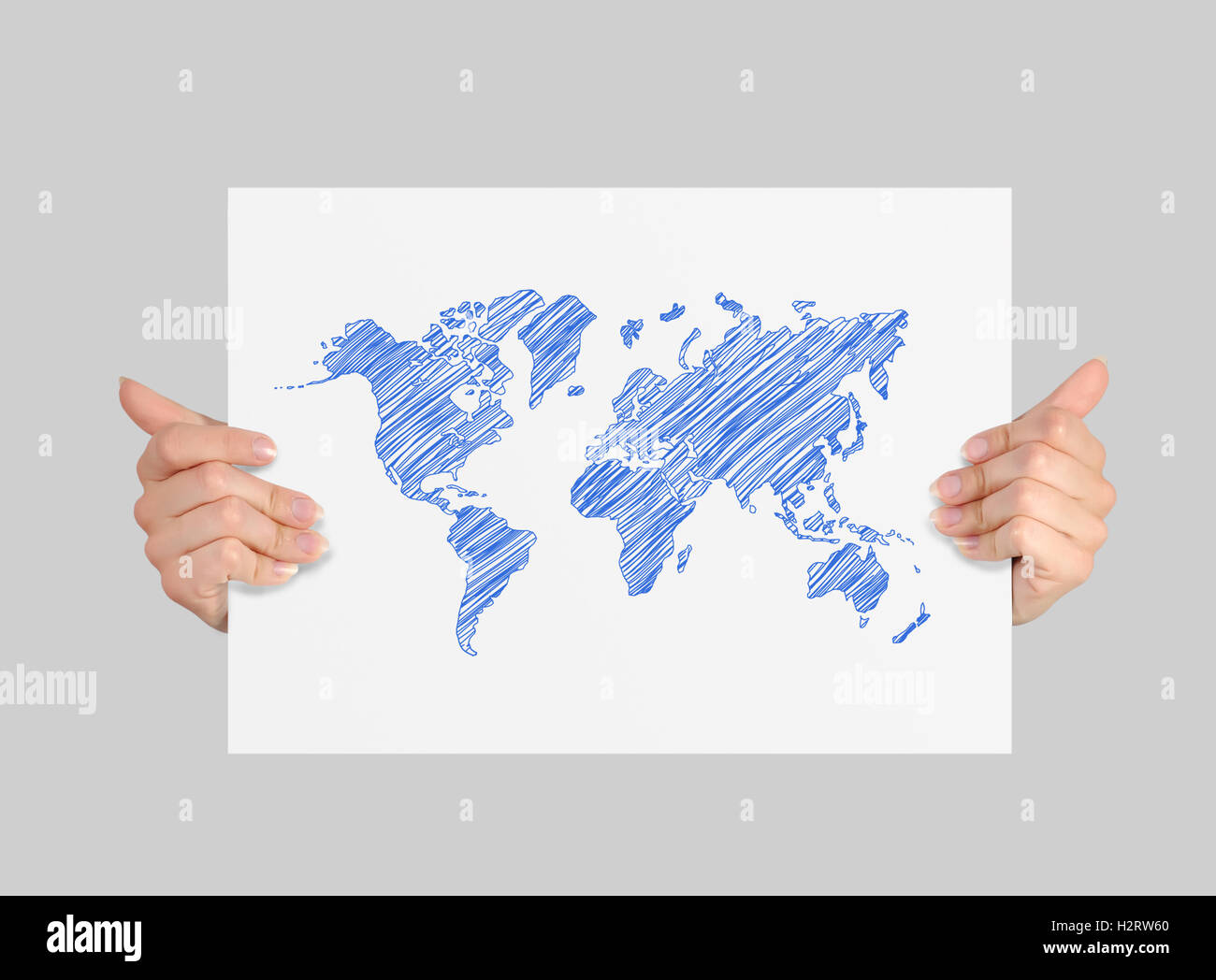 poster with world map Stock Photo - Alamy