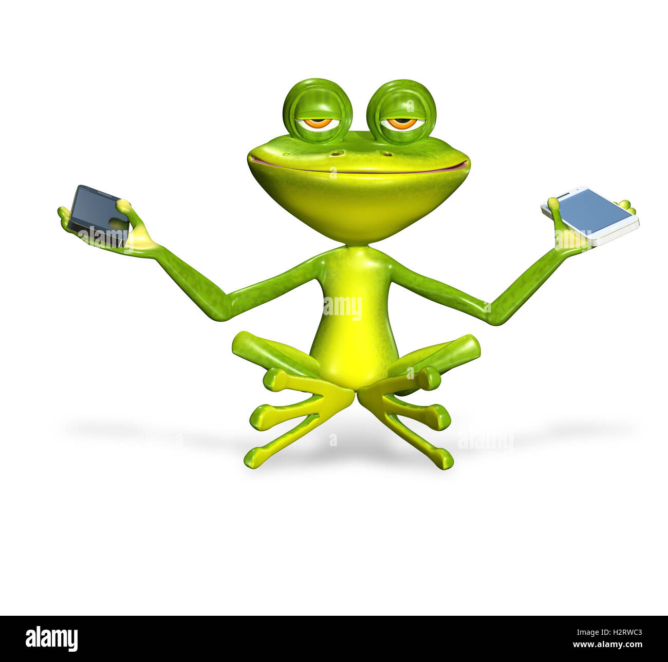 frog with a smartphone Stock Photo - Alamy