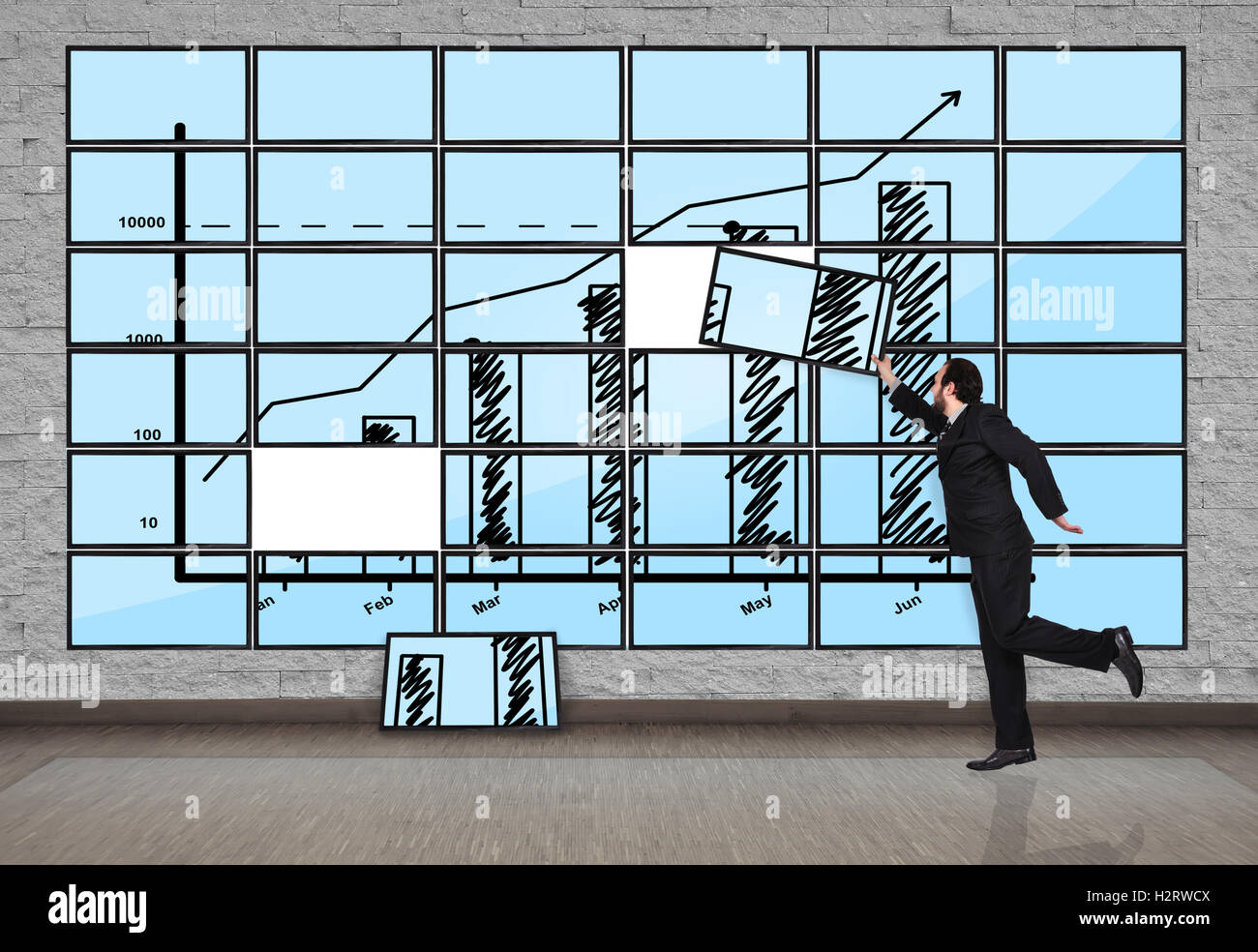 plasma panel with chart Stock Photo - Alamy