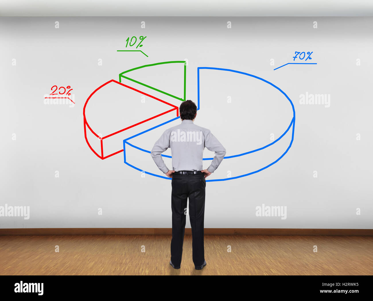 wall with pie chart Stock Photo - Alamy