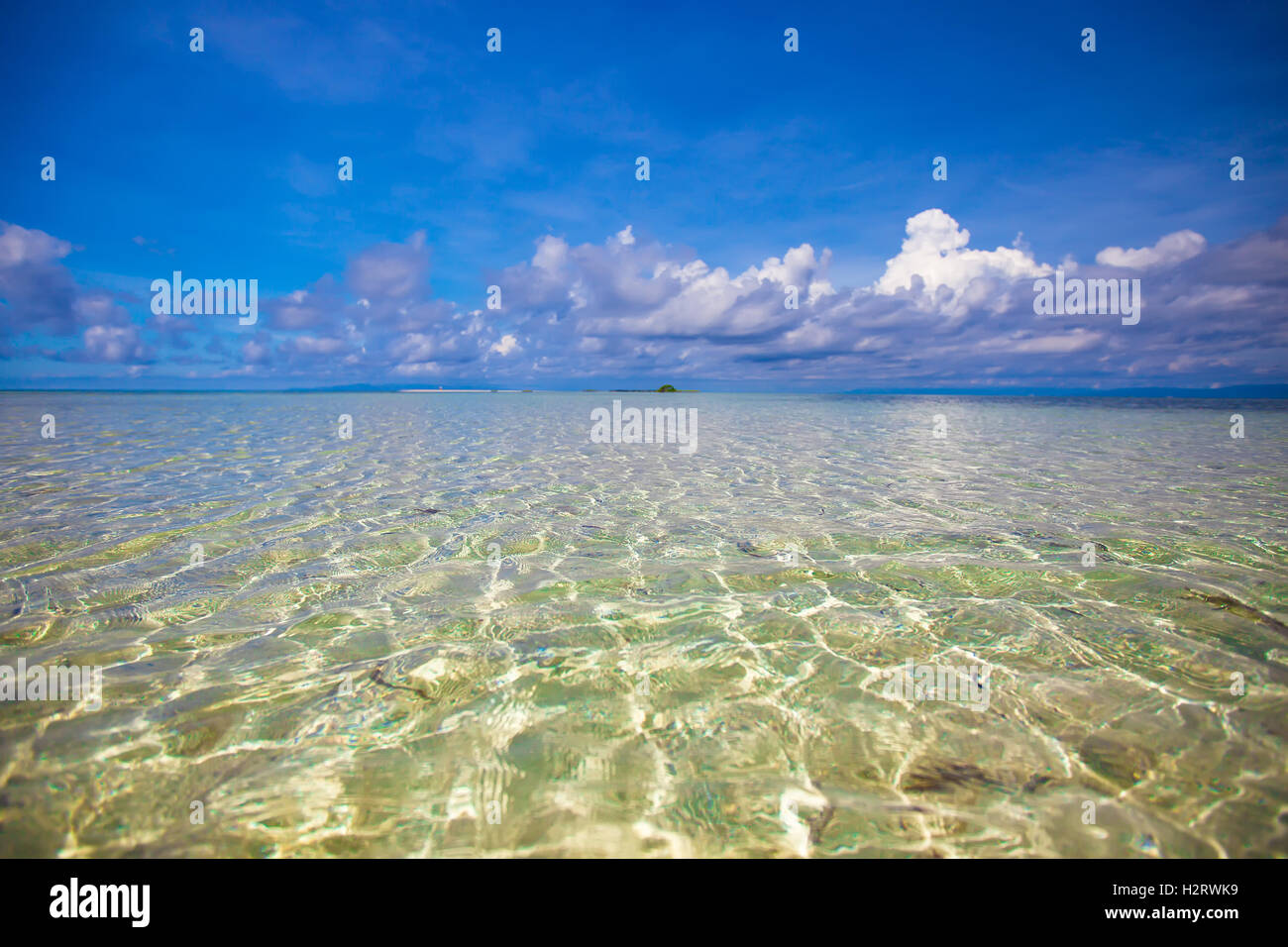 Incredibly clean turquoise water in the sea near tropical island Stock ...