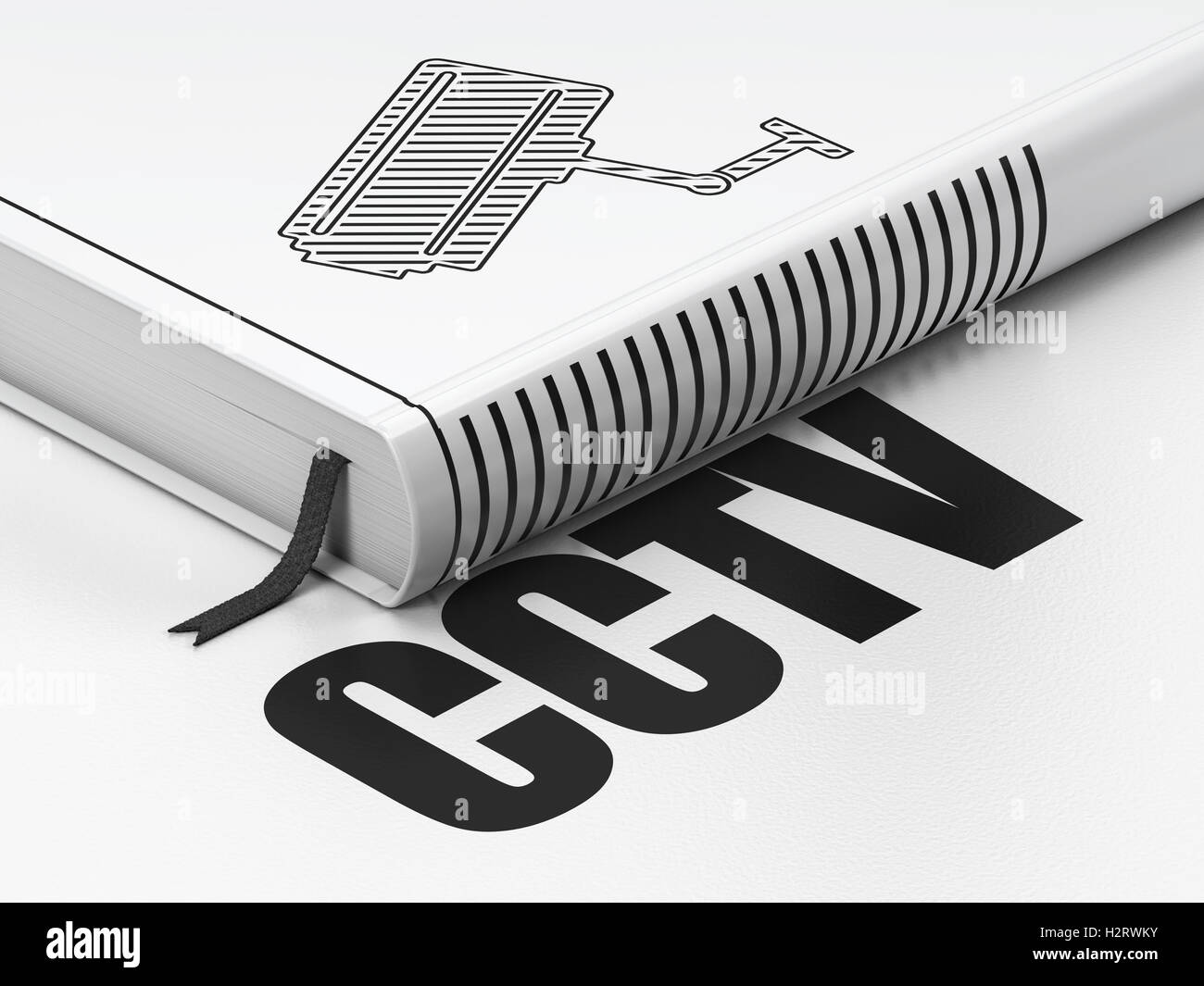 Security concept: book Cctv Camera, CCTV on white background Stock ...